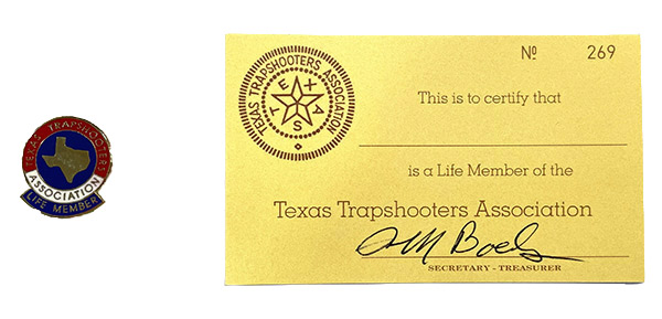 Texas Trap Shooters Association - TTA Welcomes New Life Members
